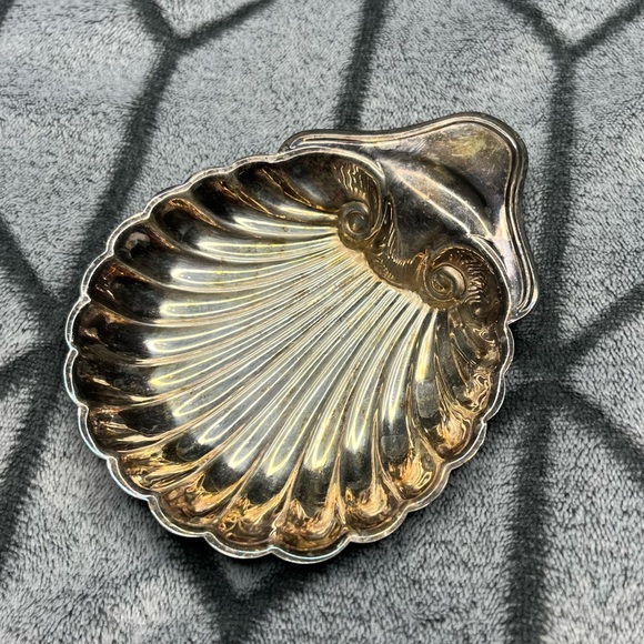Accents | El Silver Plate Shell Shaped Ornate Dish Trinket Tray ...